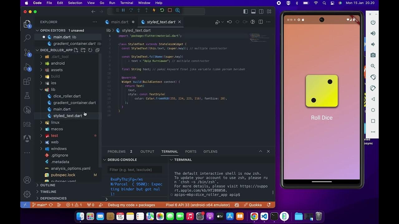Dice roller app using flutter - YouTube