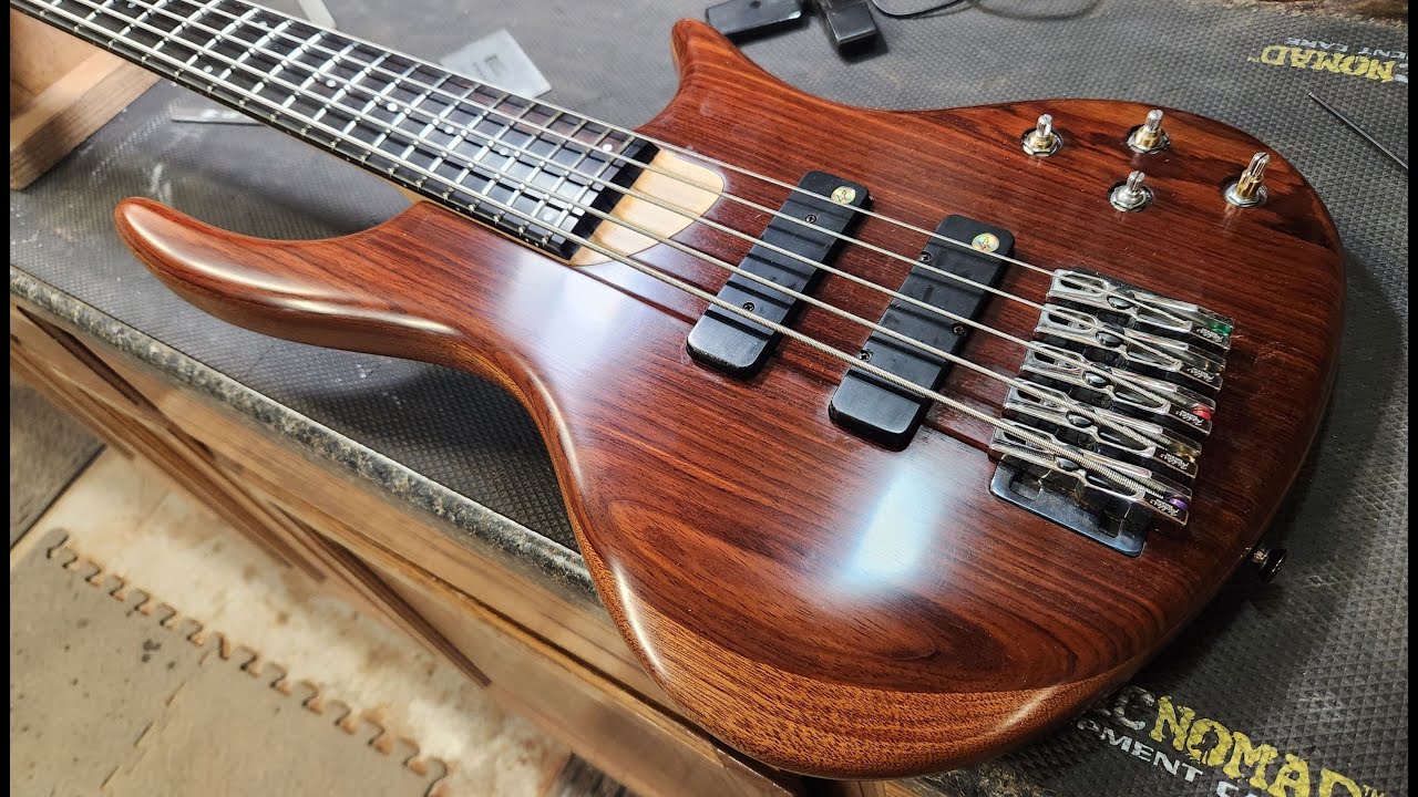 5 String Bass Guitar Restoration Frozen Truss Rod - YouTube