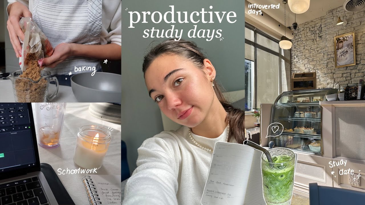 productive & introverted study days | study date, grwm, baking and ...