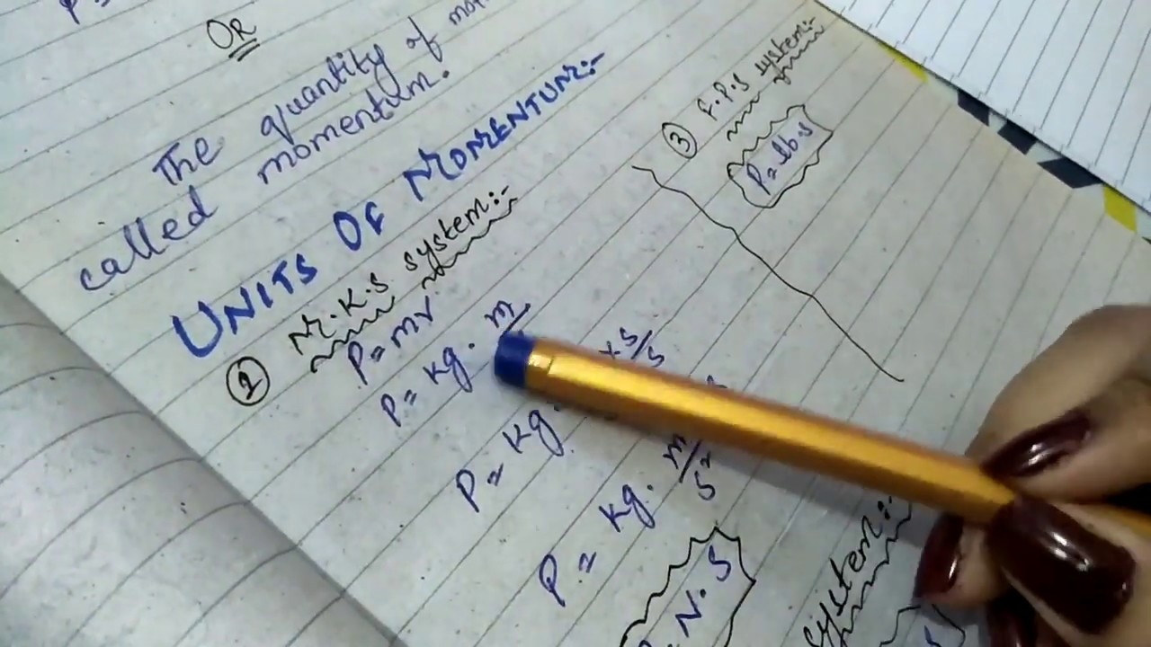 WHAT IS MOMENTUM??||MOMENTUM WITH UNITS EXPLANATION||DRIVE OF UNIT ...