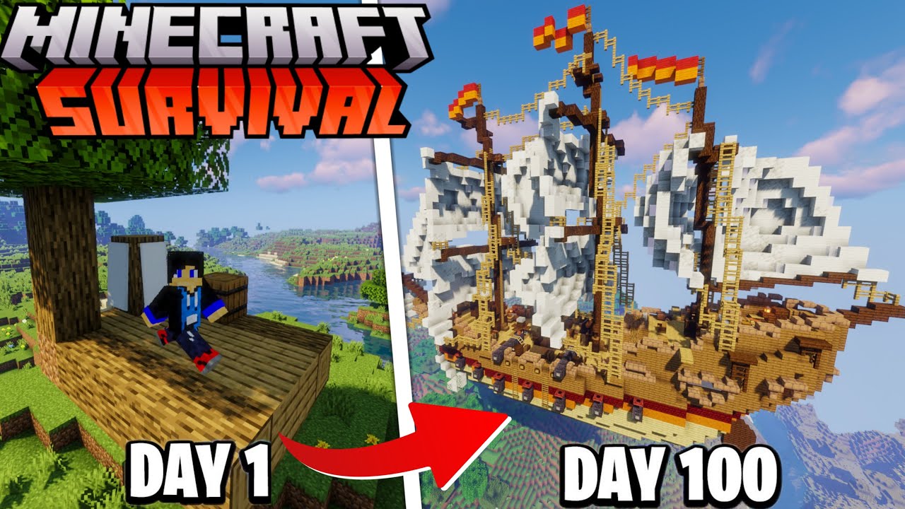 Surviving on a Flying RAFT in Minecraft! - YouTube
