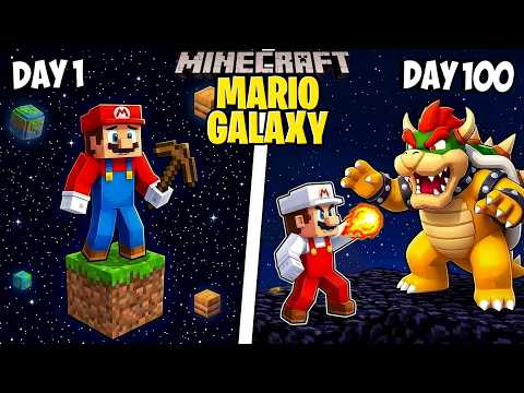 I Survived 100 Days in MARIO GALAXY in Minecraft