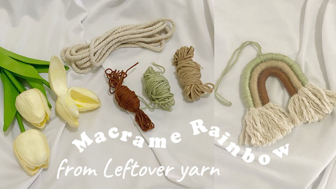🌈🧶Tutorial Macrame Rainbow keychain dari Benang Sisa | Macrame Rainbow ...