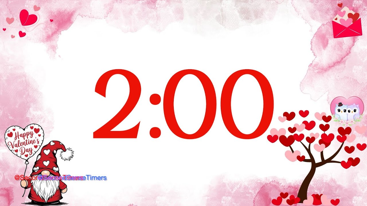 Valentine’s Day 2-Minute Timer | Romantic Countdown with Soft Music ...