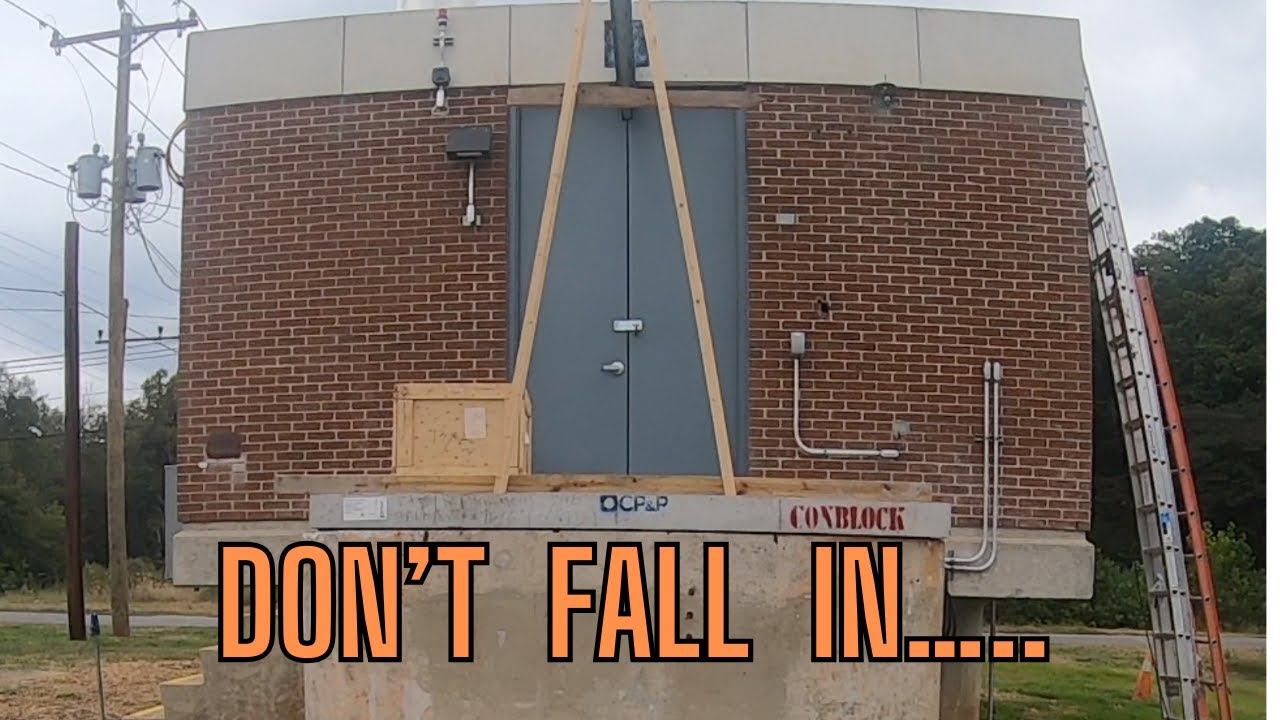 Small structural steel support frame. You don't want to fall in this ...