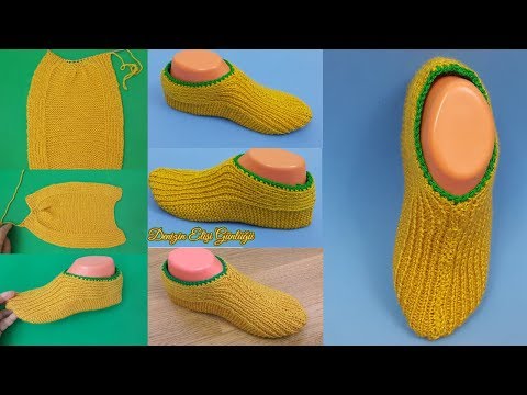 İki Şiş İle Kolay Kışlık Patik Yapılışı│Örgü Oya Dantel El işi │Bay Bayan - DIY