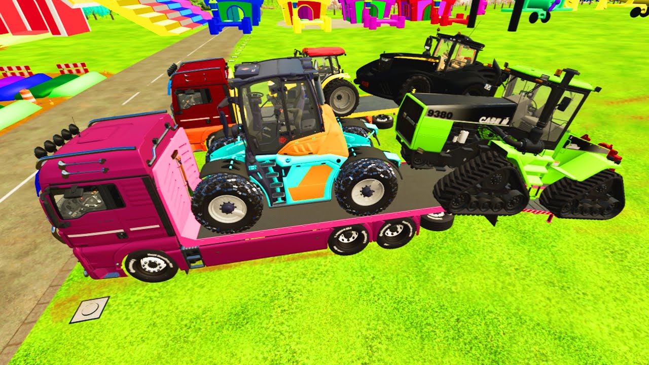 JHON DERRE BATMAN,ISEKI TRACTOR,CASE,RIGITRAC TRANSPORT AND LOAD WITH ...