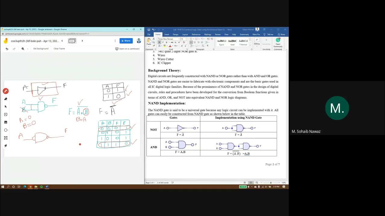 Logic Gates Implementation using Universal Gates | Lab 4 Spring 2021 ...