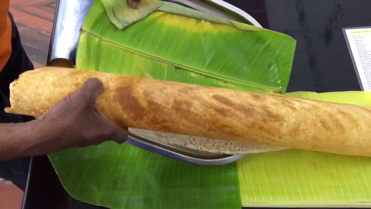 MASSIVE PAPER DOSA! Delicious! South India. Vegetarian Breakfast - YouTube