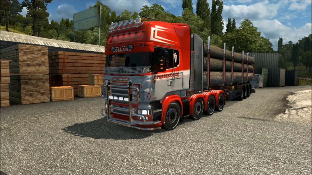 [ETS 2 v1.28] SCANIA RJL VERBEEK SKIN + SOUND OPEN PIPE + TUNING - YouTube