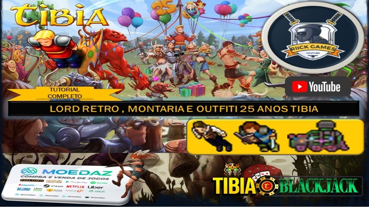 LORD RETRO - MONTARIA E OUTFIT 25 ANOS TIBIA | TUTORIAL COMPLETO RIICK ...