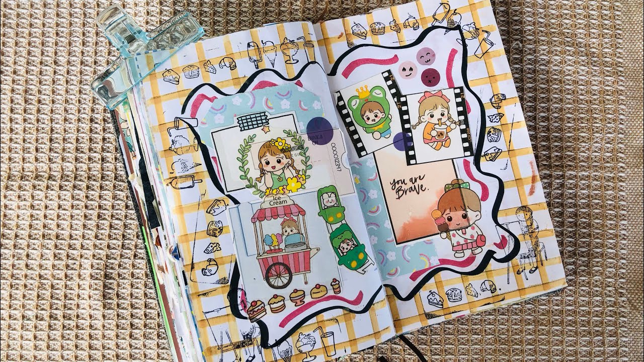 ASMR creative cute random journal designing with me // highlighters ...