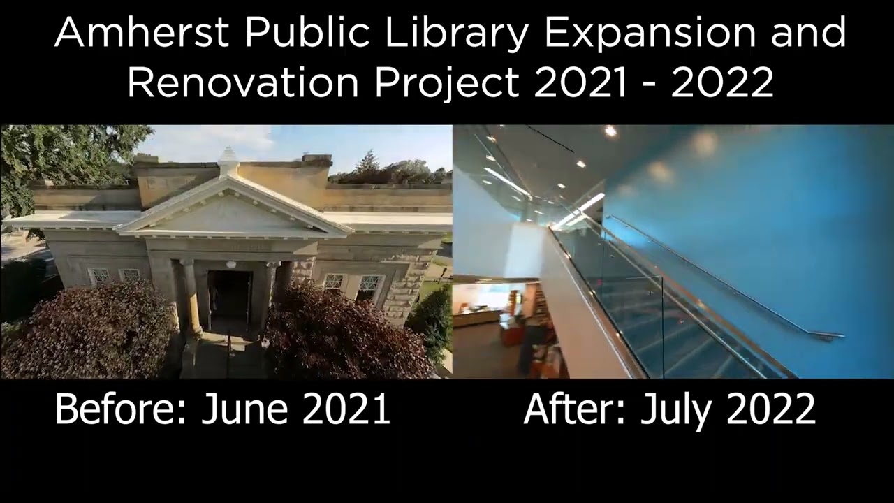 Amherst Public Library Before and After Fly-Through - YouTube