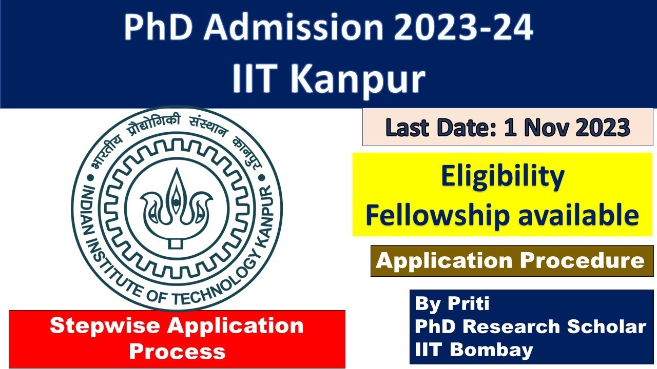 IIT Kanpur stepwise application form fillup PhD Admission 2023 | PhD ...