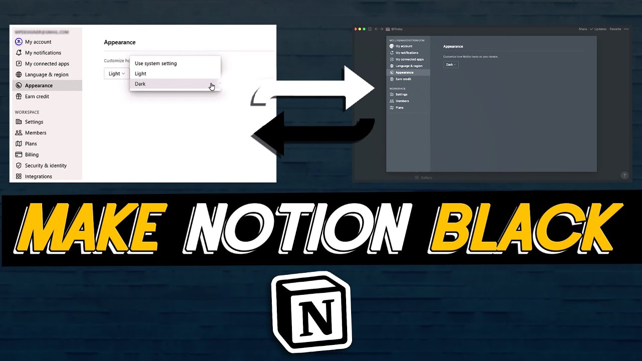 How To Make Notion Black - YouTube