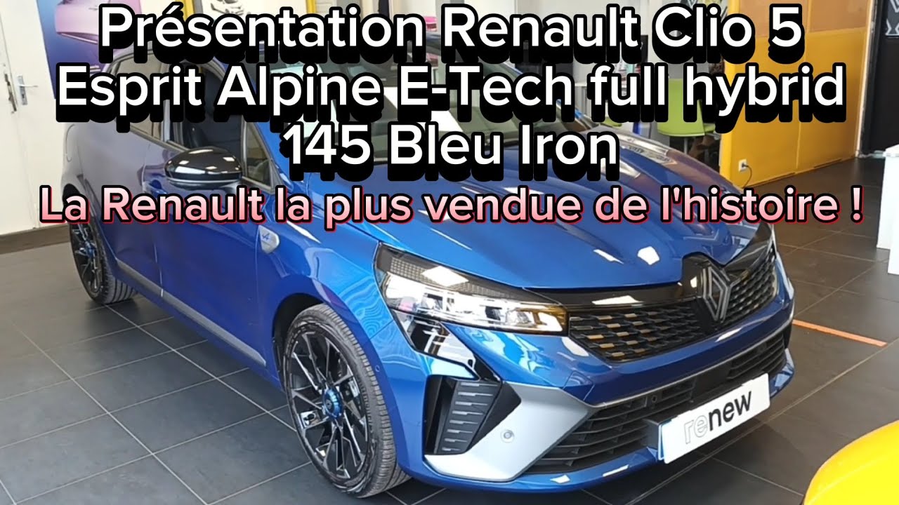 Présentation Renault Clio 5 Esprit Alpine E-Tech Full Hybrid 145 Bleu ...