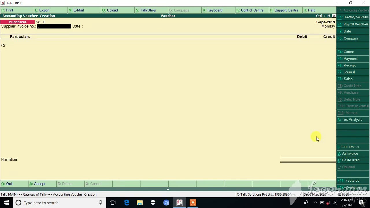 Vouchers entry Tally ERP.9 for students study's - YouTube