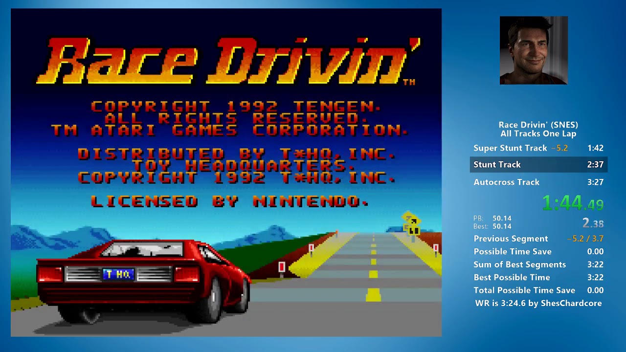 Race Drivin' (SNES) All Tracks One Lap 3:21.56 - YouTube