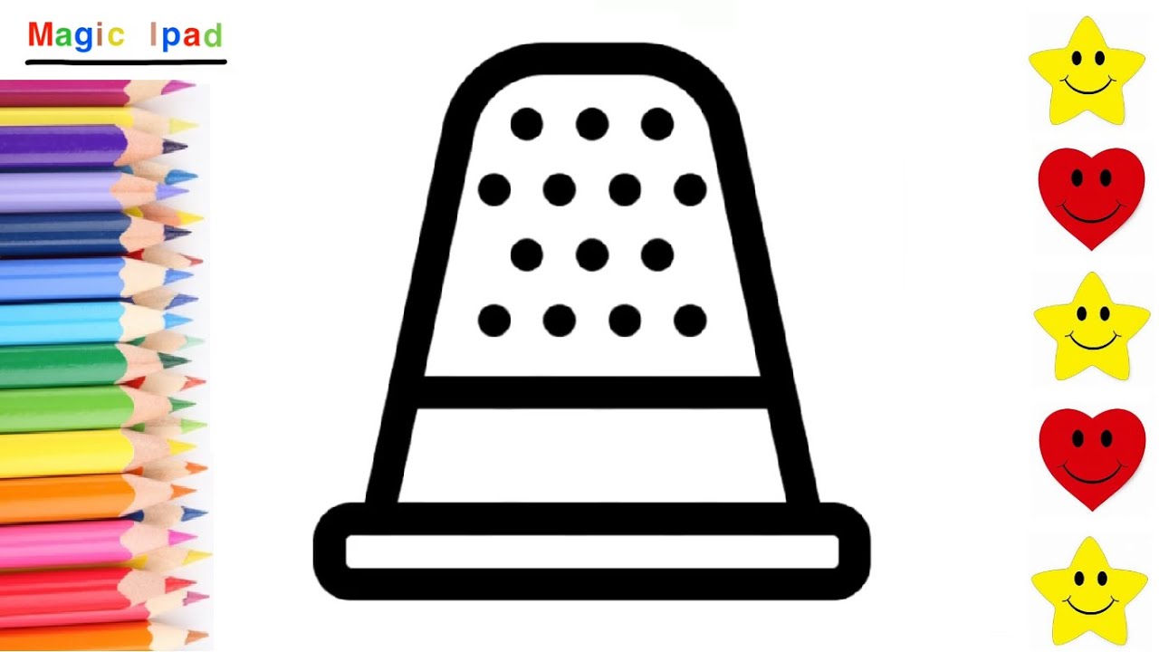Como dibujar un DEDAL | dibujos para niños 💓⭐ How to draw a THIMBLE ...