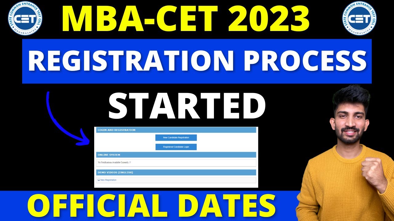 MBA CET Registration Process Started 2023 | MBA Admission Process ...