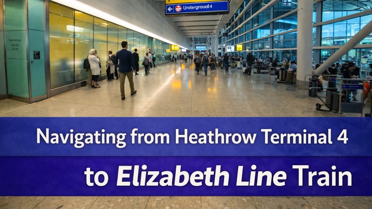 Navigating from Heathrow Terminal 4 to Elizabeth Line Train - YouTube