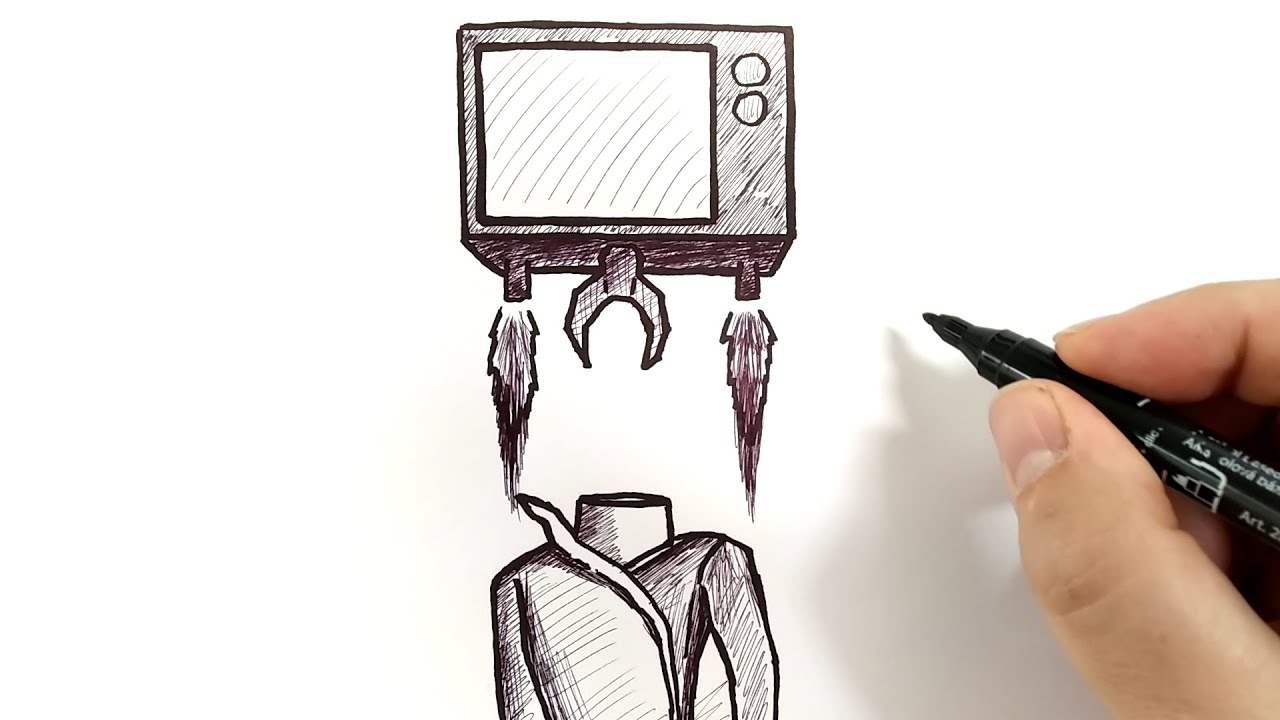 How to Draw a TV Woman Head, Skibidi Toilet - YouTube