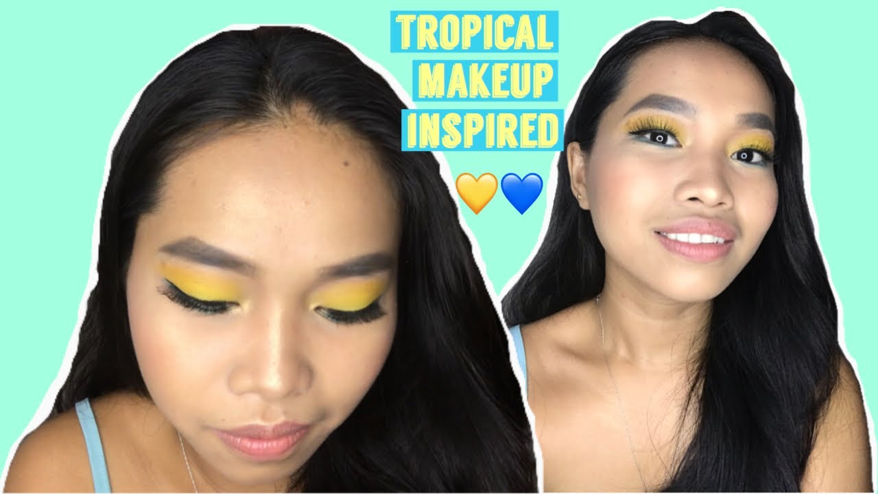 TROPICAL SUMMER YELLOW + BLUE MAKEUP LOOK | inspired by Justsimplyclaire - YouTube