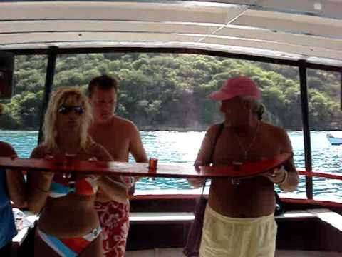Capt Ron Inglett at Willy T's doing Zeus's famous Shotski with friends - YouTube