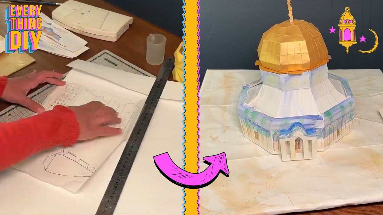 Golden Mosque Craft 😉 Ramadan DIY Decoration 😍#diy #handmadecraft # ...