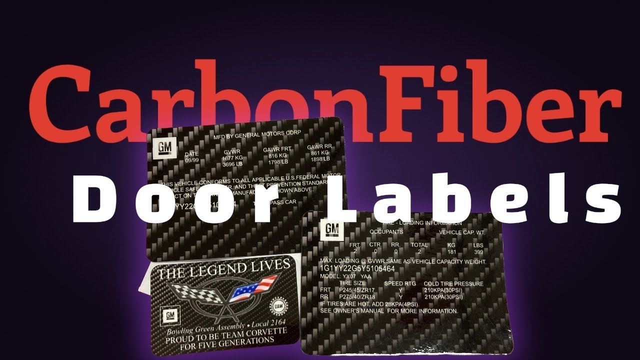 Carbon Door labels for the C5 - YouTube