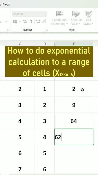 How to do exponential calculation to a range of cells - YouTube