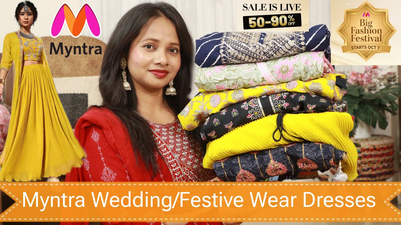 Myntra Wedding/Festive Wear Haul|Myntra BFF Sale|Embroidery/Kurti/Nyra ...
