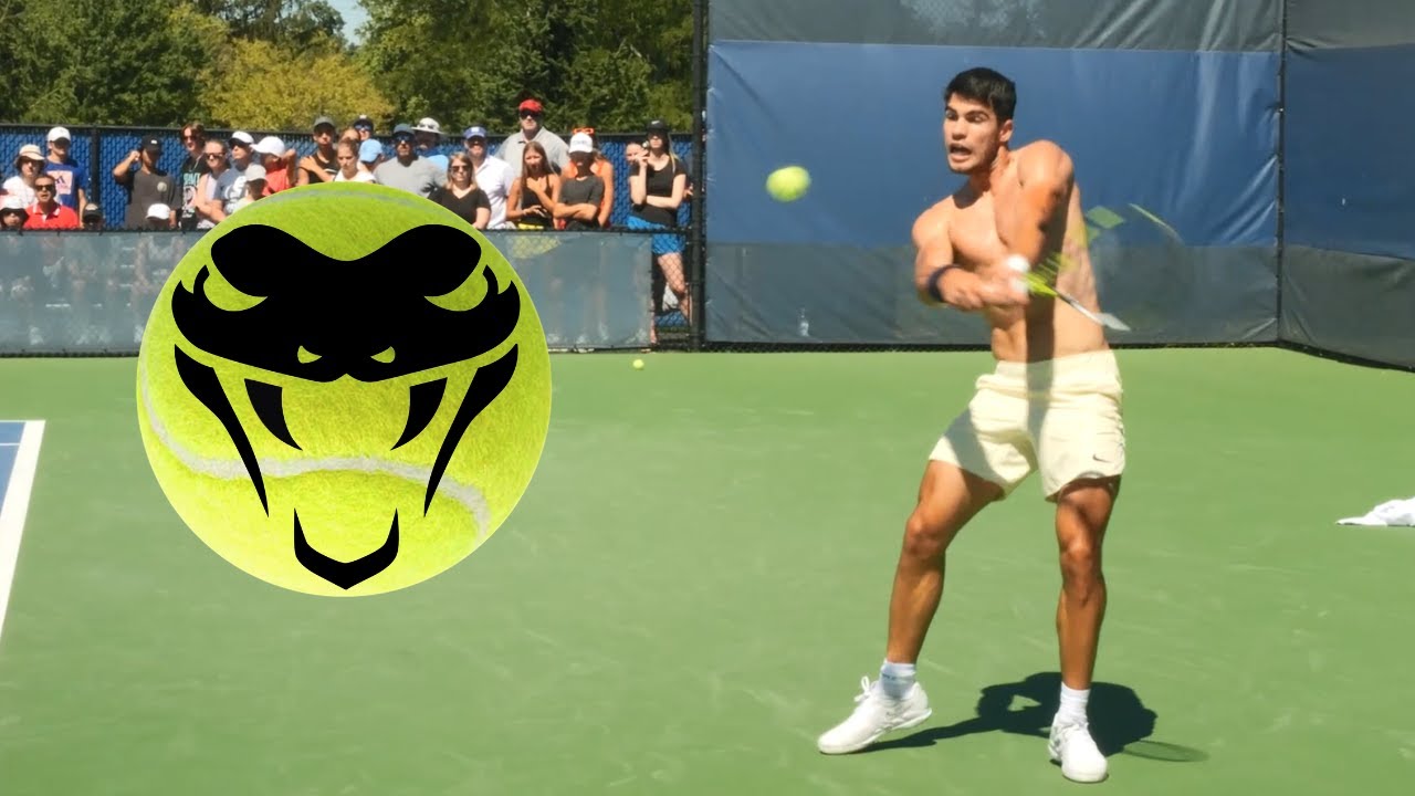 Carlos Alcaraz SMASHING Backhands in Real Speed ( 4K ) - YouTube