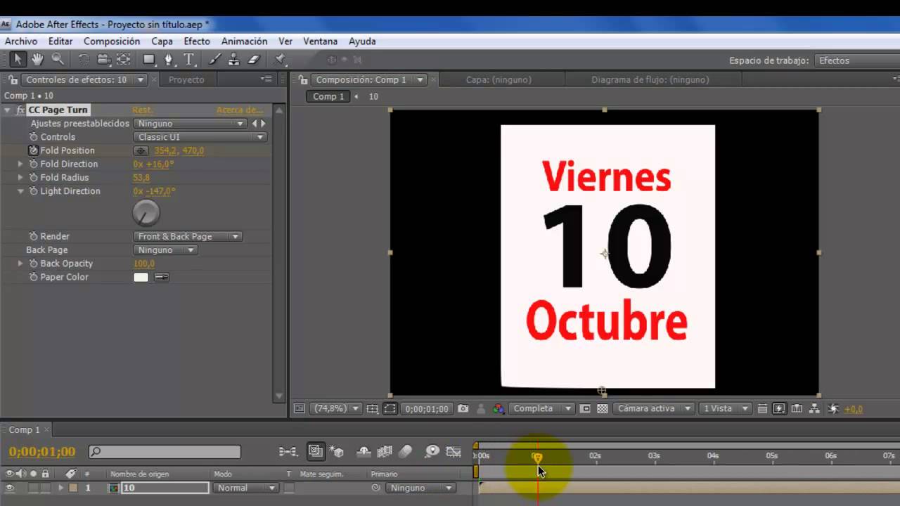 After Effects: Calendario con CC Page Turn - YouTube