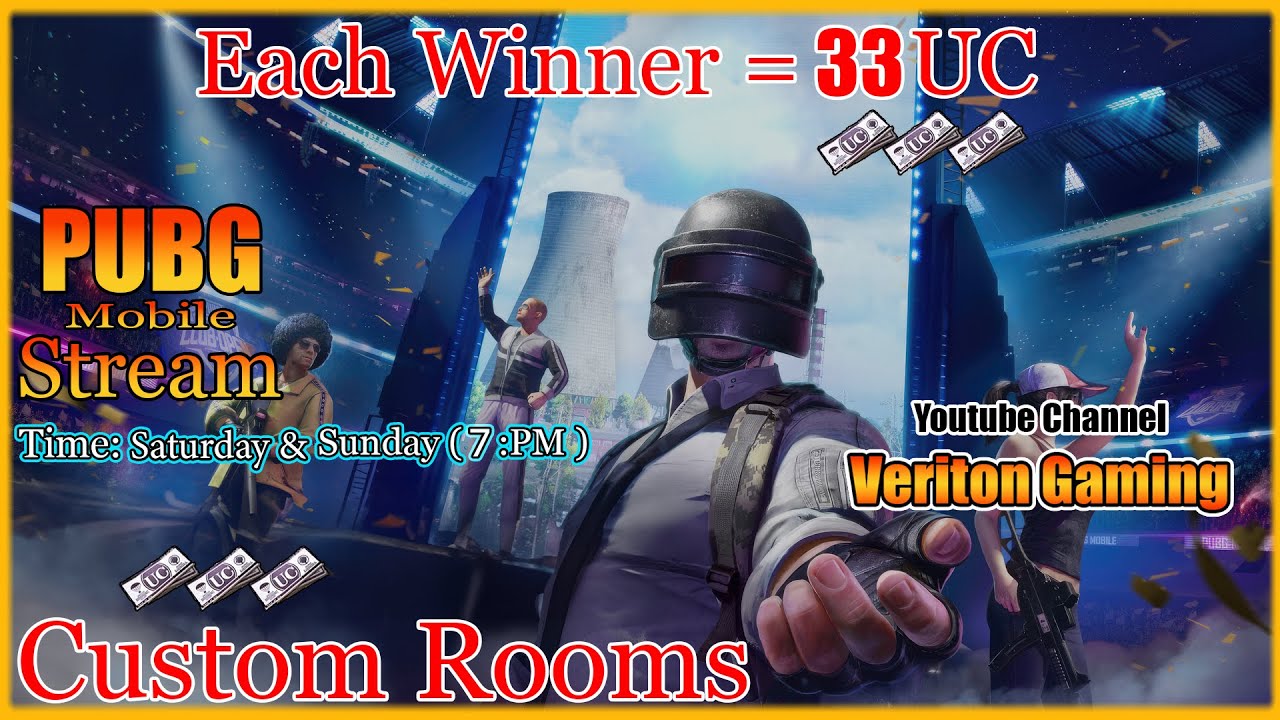 Pubg Mobile Custom Rooms UC Giveaway | Live Stream | Saturday & Sunday ...