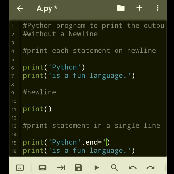 Print The Output Without A Newline In Python Youtube