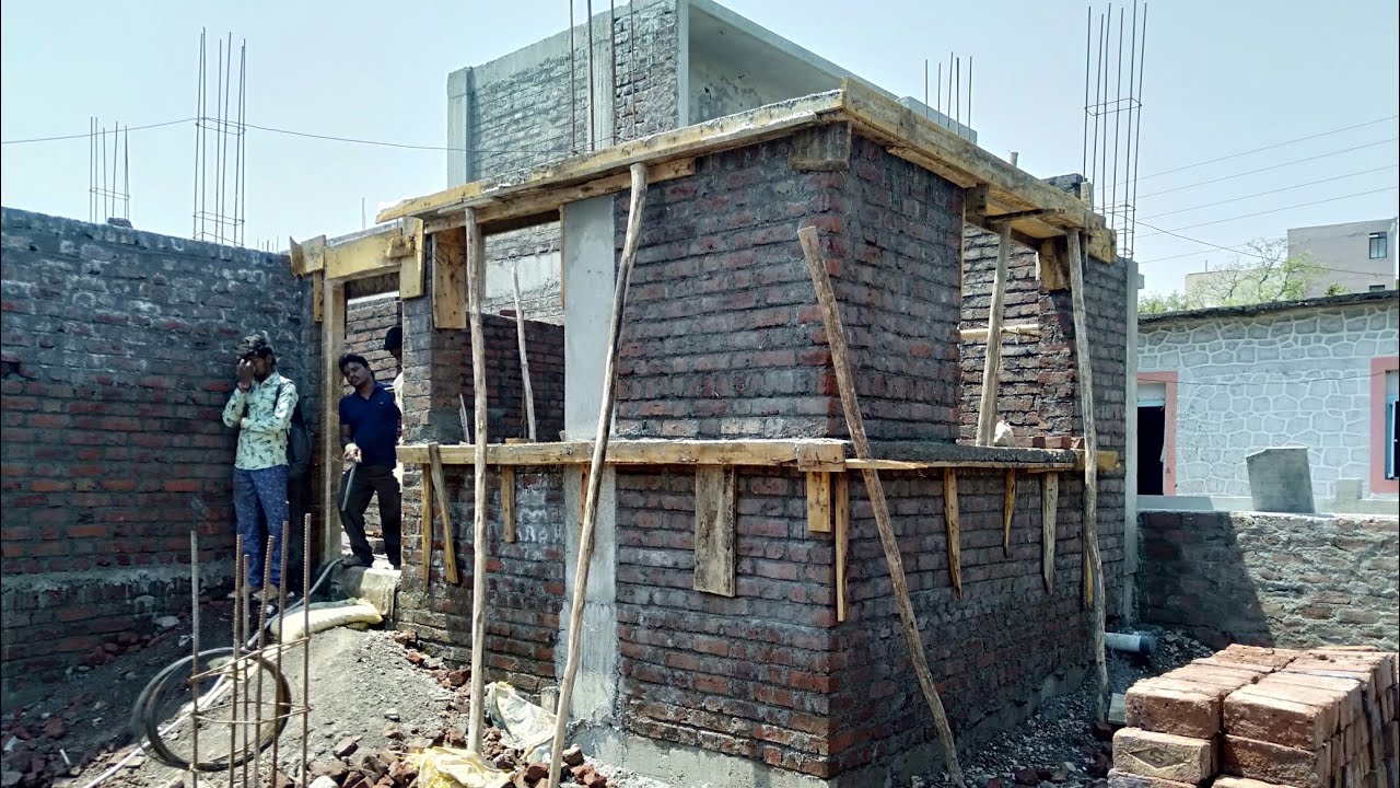 20x60 house loft lintel work and slab level brick work deatils | Best ...