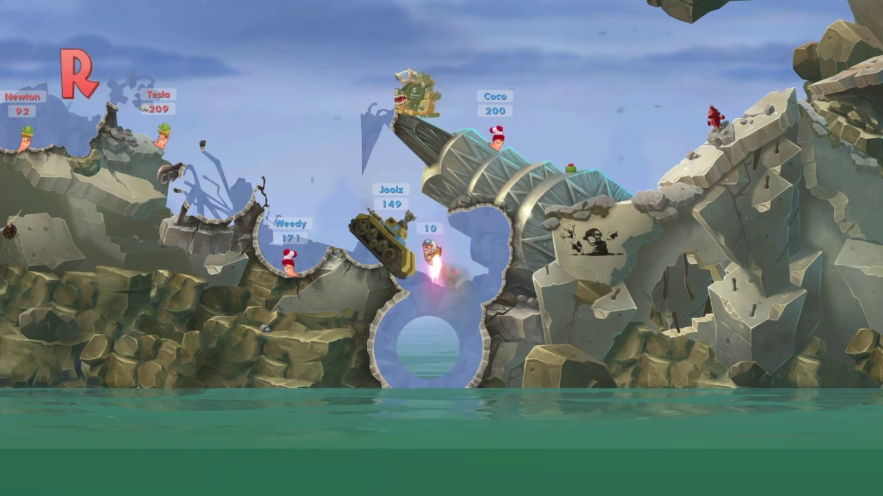 Worms W.M.D Two Player Vs AI - YouTube