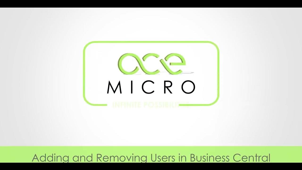 Adding and Removing Users in Business Central - YouTube