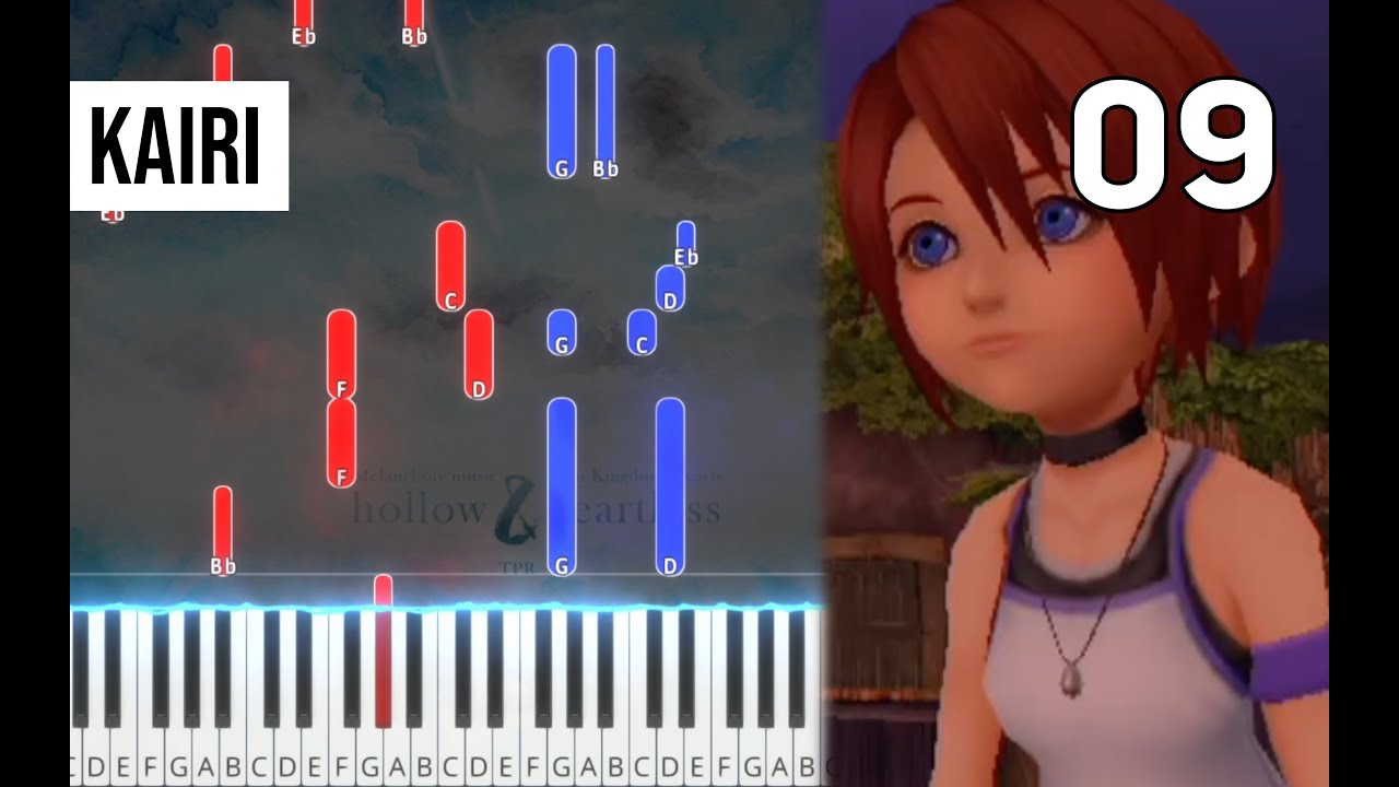 TPR - Kairi (from Hollow & Heartless) - 09 - Kingdom Hearts Piano Tutorial | Note Chart - YouTube