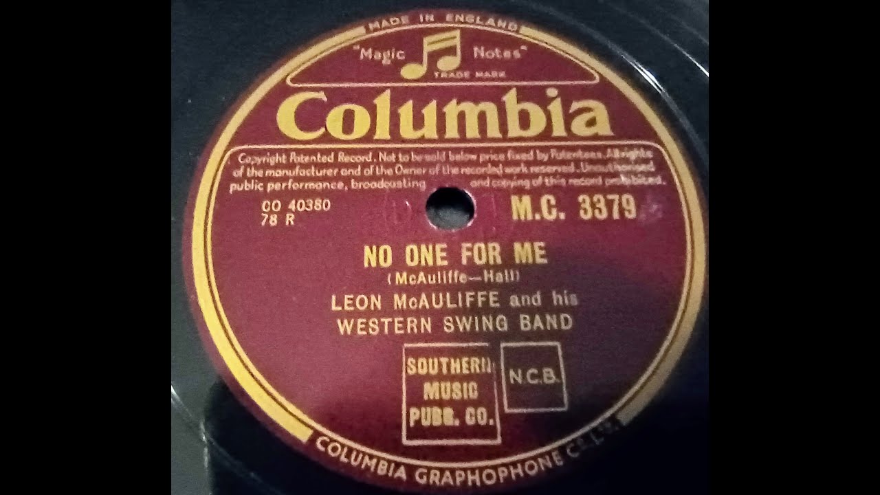 No One For Me - Leon McAuliffe and his Western Swing Band - YouTube