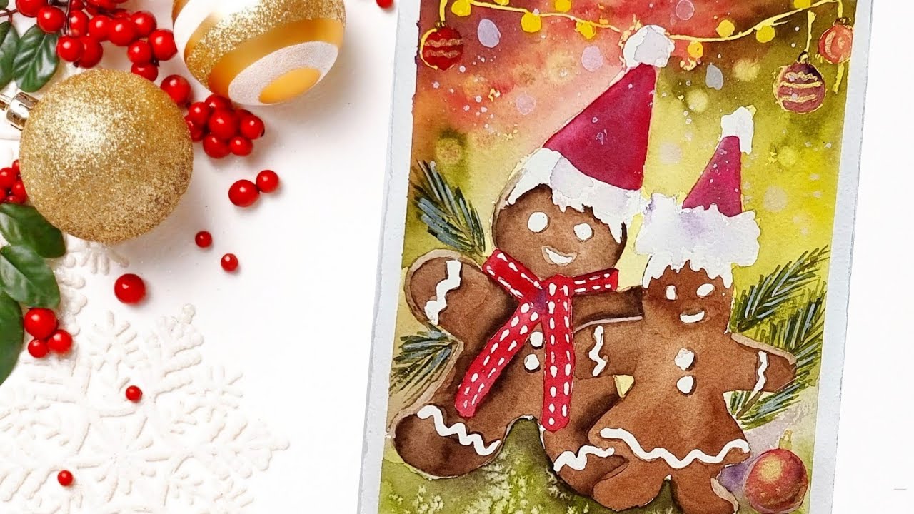 🎨 How To Paint Watercolor Gingerbread Man | Easy DIY Christmas Card ...
