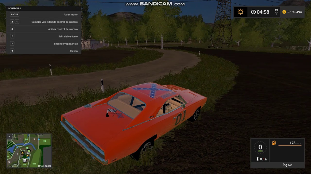 prueba mod fs17 general lee - YouTube