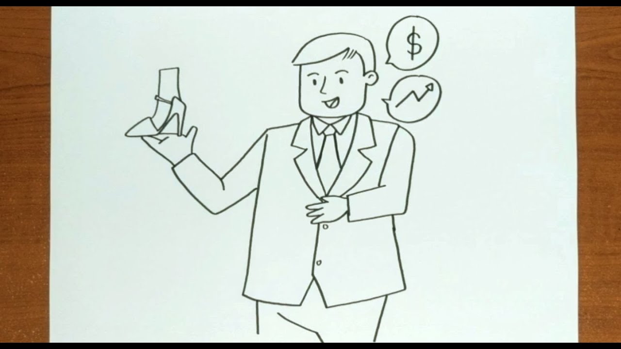 How To Draw SALESMAN Step by Step - YouTube