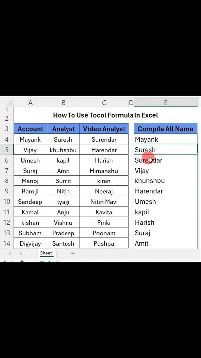 How To Use Tocol Formula In Excel 😱😱 #excel #shorts #viralvideo - YouTube