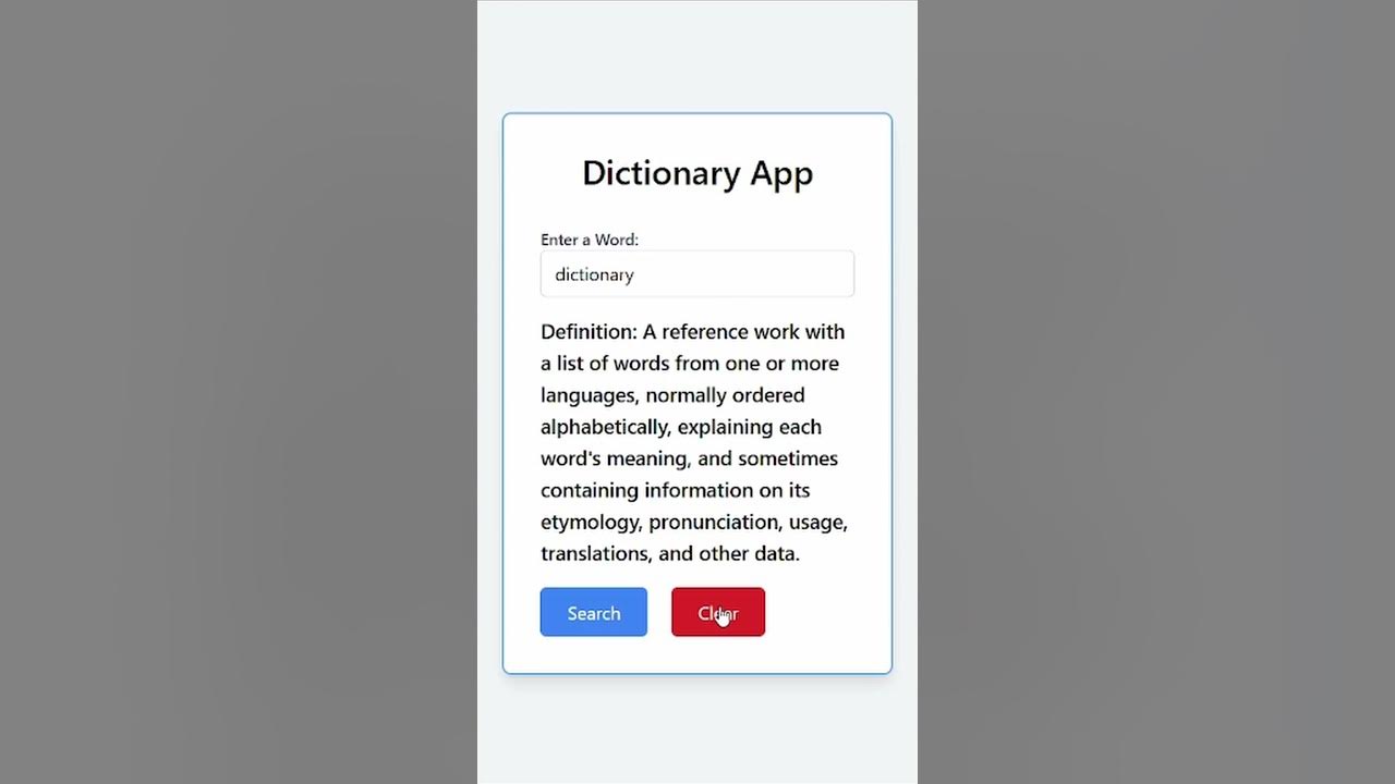 Dictionary App using Talwind CSS and Javascript | Unstoppable Coding| #html #css #javascript # ...