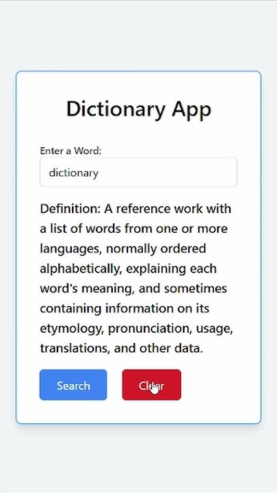Dictionary App using Talwind CSS and Javascript | Unstoppable Coding| #html #css #javascript # ...