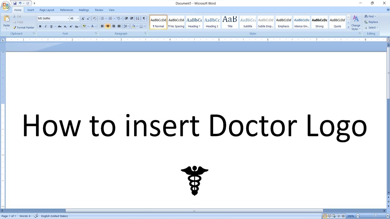 How to insert Doctor Logo Ms. word - YouTube