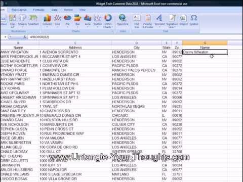 Convert Text to Proper Case in MS Excel - FreeTutorialExcel.com - YouTube