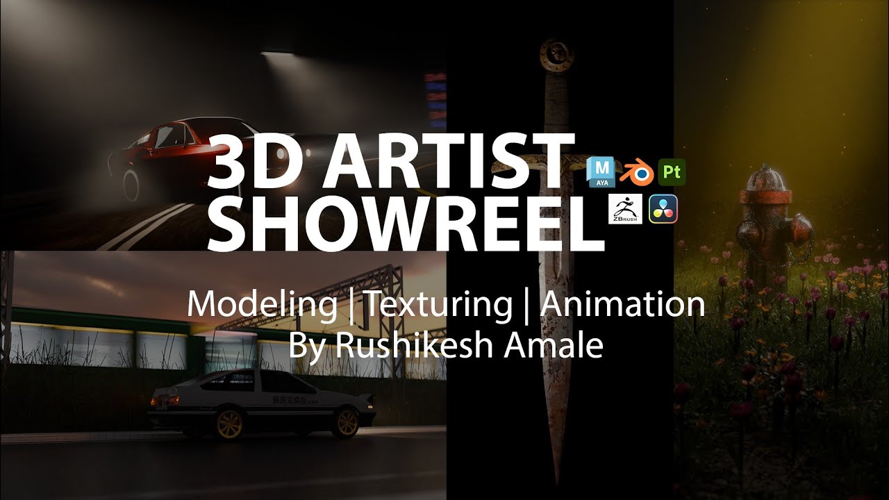 3D Artist Showreel | Modeling, Texturing & Animation by Rushikesh Amale ...